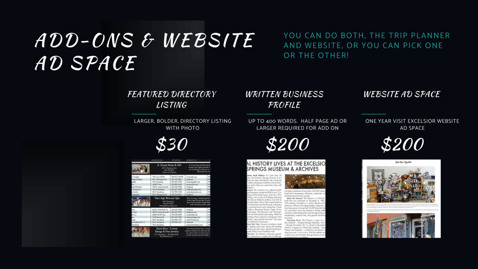 Experience Excelsior Advertising Media Kit • Excelsior Springs, MO Tourism